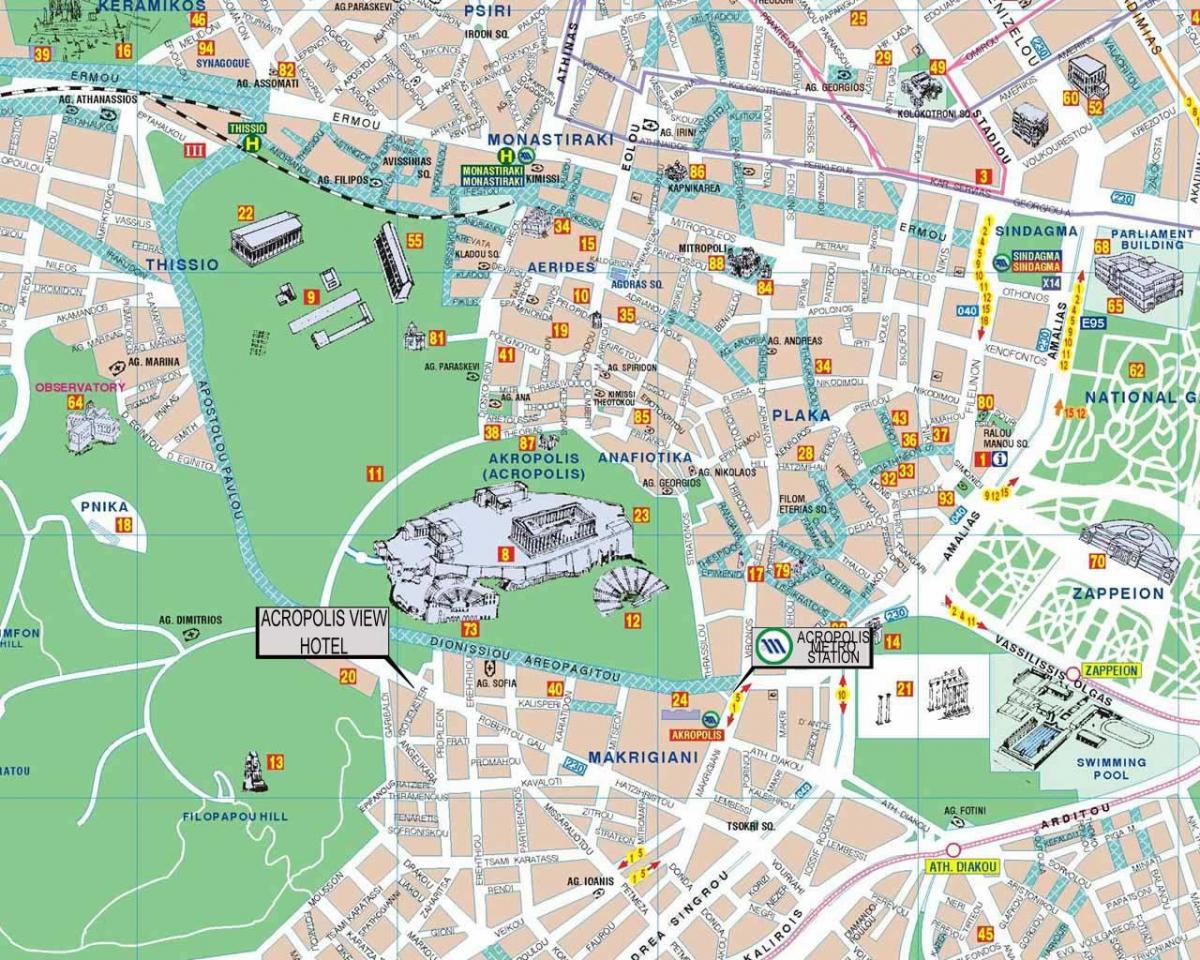 Acropolis Athens map - Map of acropolis Athens greece (Greece)